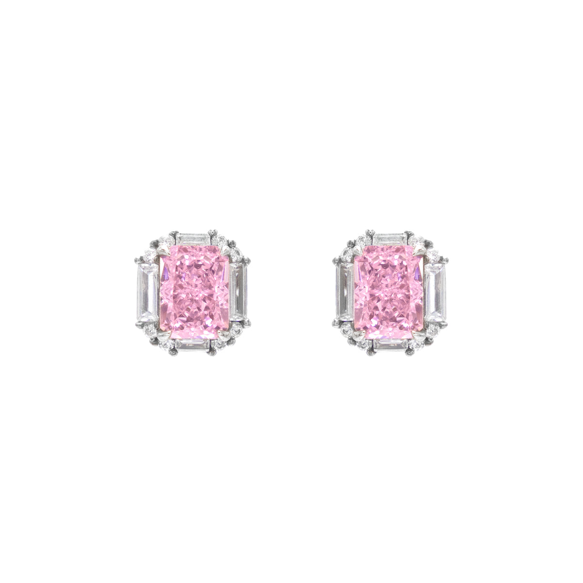 Broqueles radiantes con aureola rosa - plata 925 – Lavanda